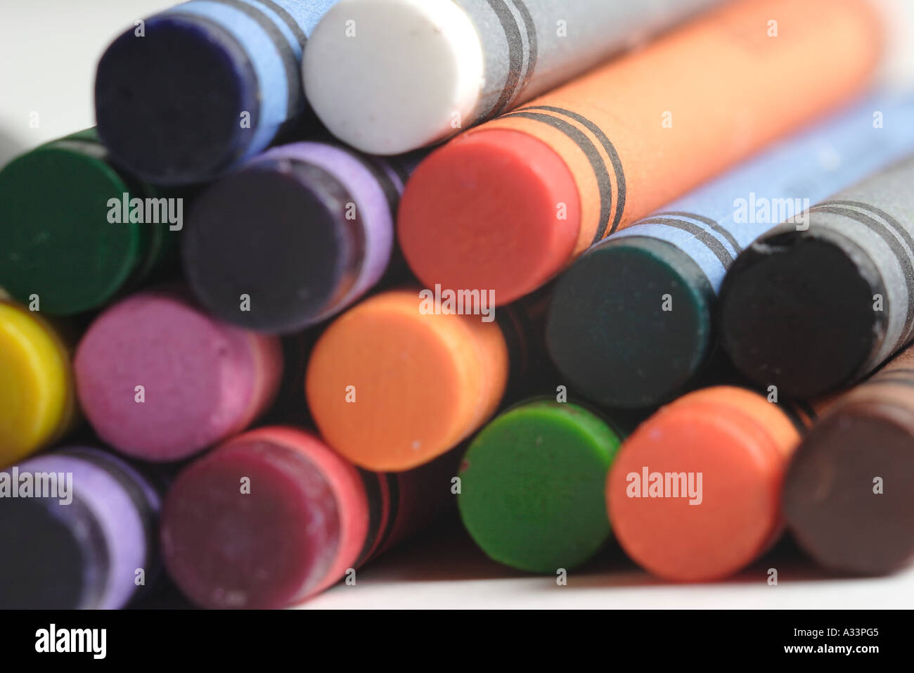 Pile of multicolored crayons Stock Photo - Alamy