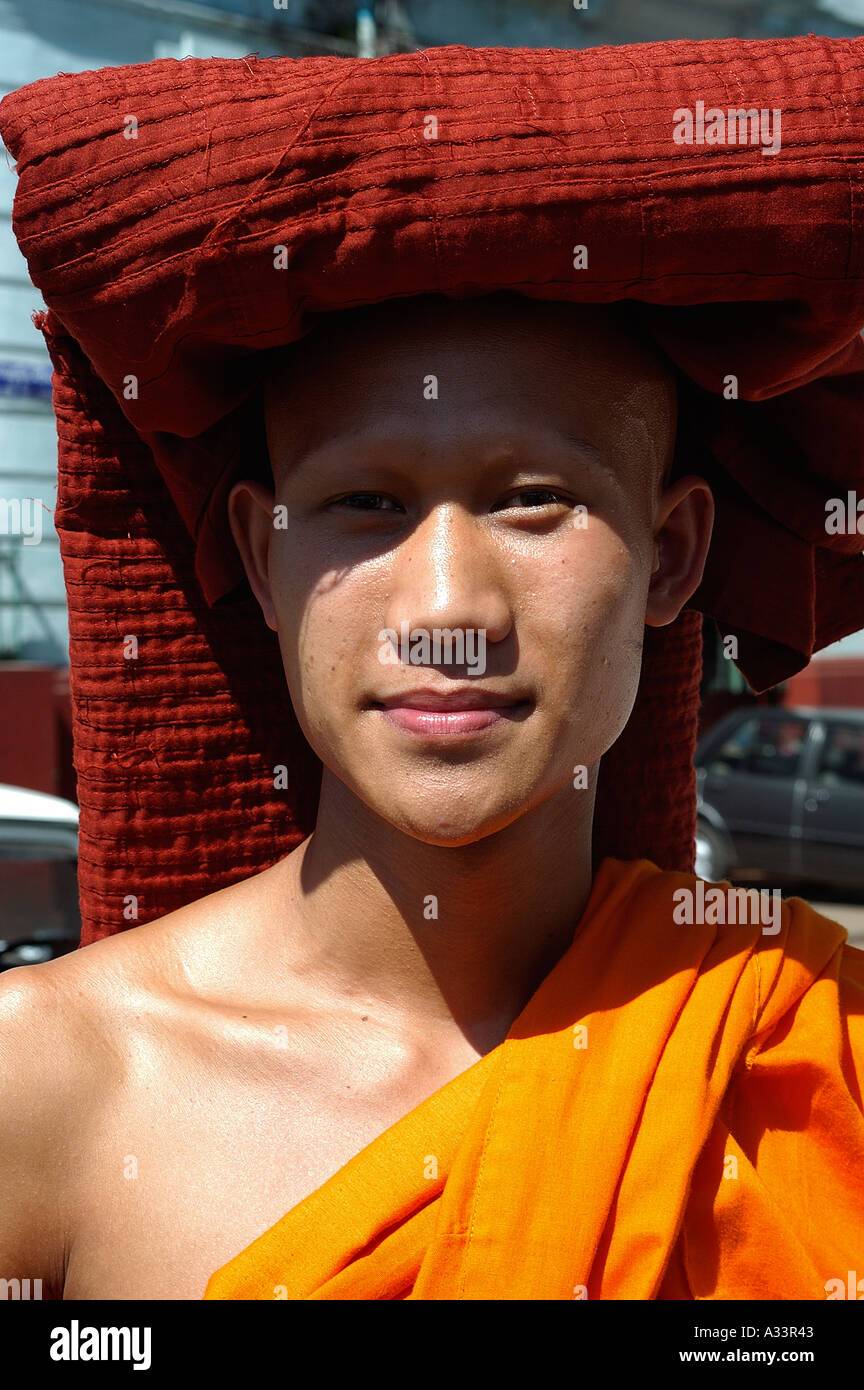 monk Yangon Burma Myanmar Stock Photo - Alamy