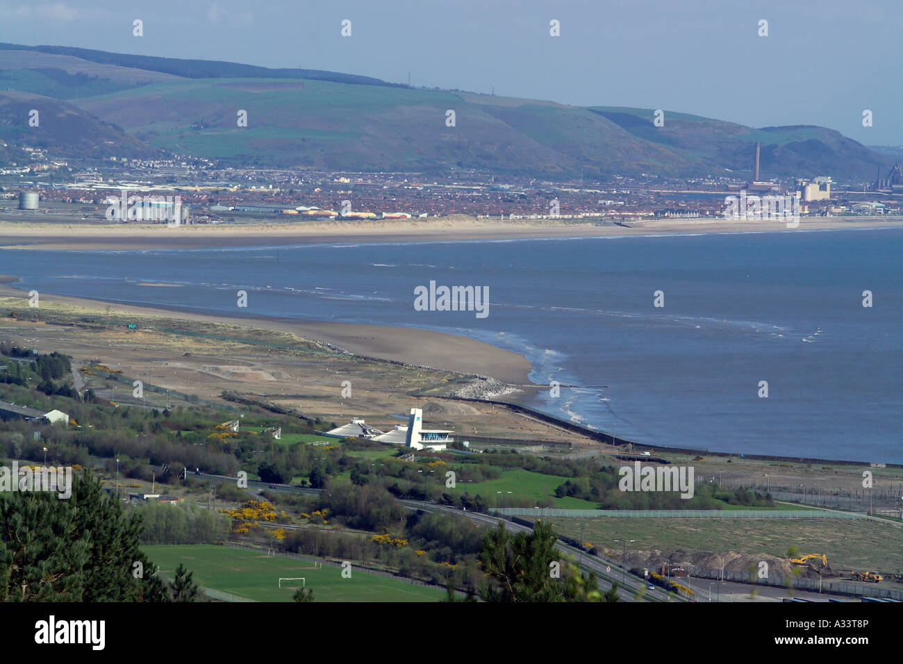 Fabian Way and Water Treatment Building Estuary of River Neath Aberavon ...