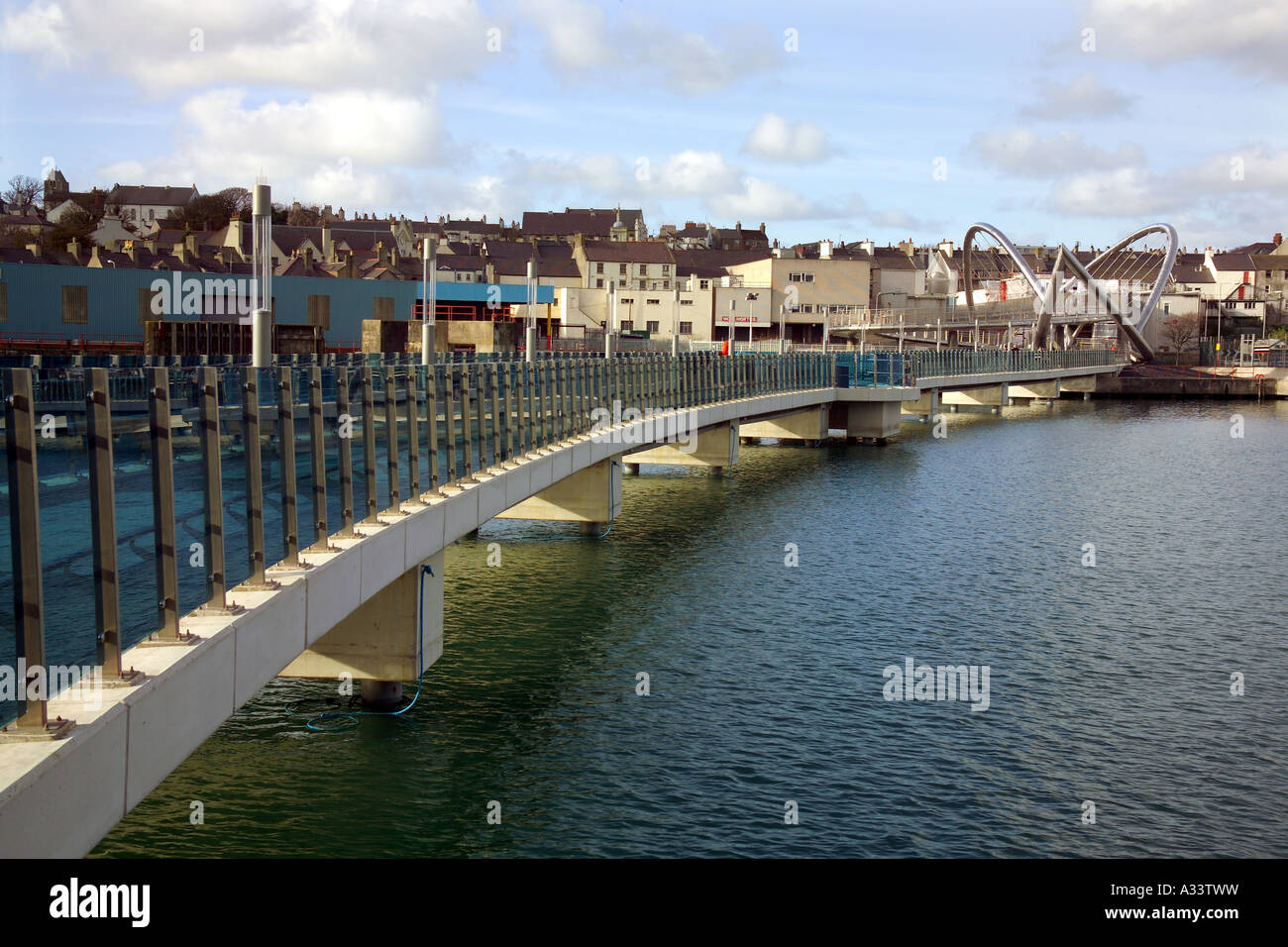 Celtic gateway footbridge holyhead anglesey hi-res stock photography ...