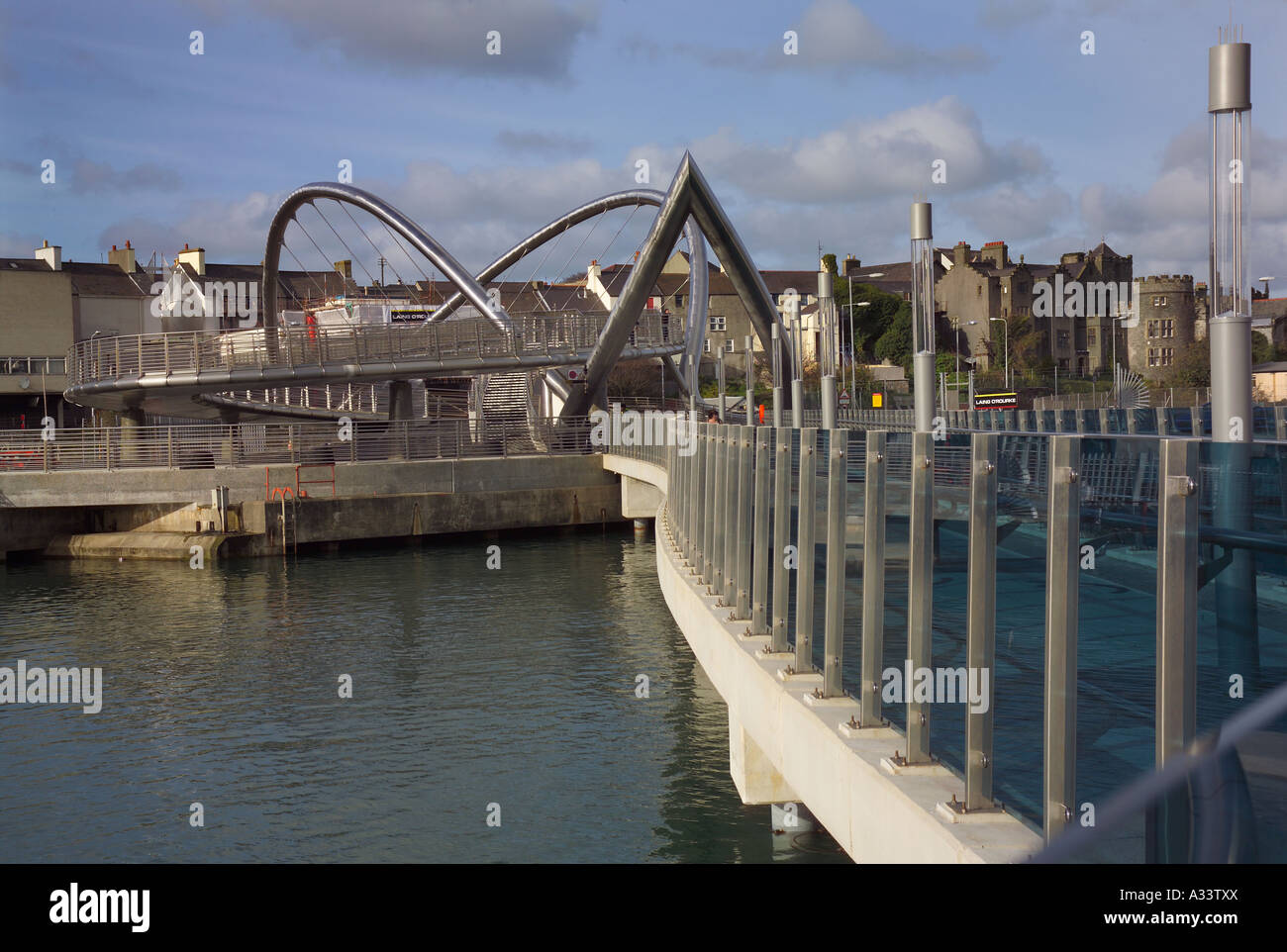 Celtic gateway footbridge holyhead anglesey hi-res stock photography ...