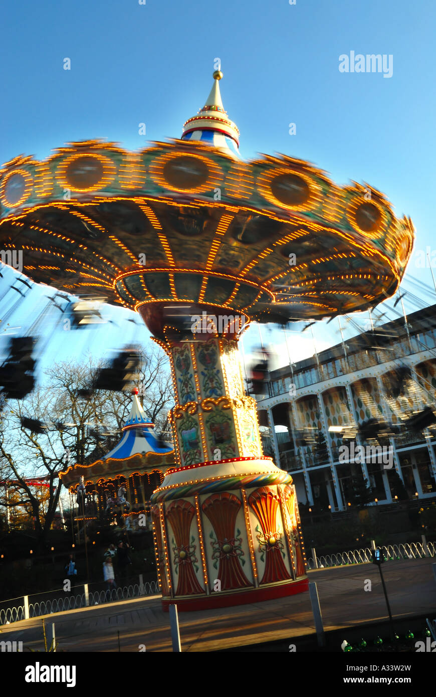 carousel ride at Tivoli Gardens Copenhagen Denmark Stock Photo - Alamy