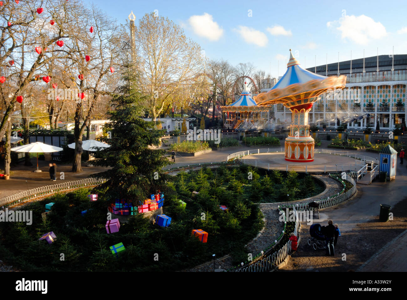 carousel ride at Tivoli Gardens Copenhagen Denmark Stock Photo - Alamy