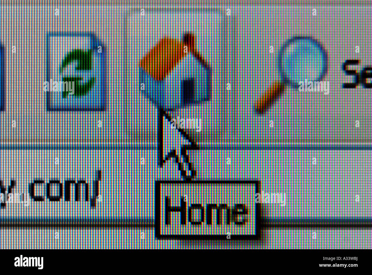 Home button on windows screen toolbar Stock Photo - Alamy