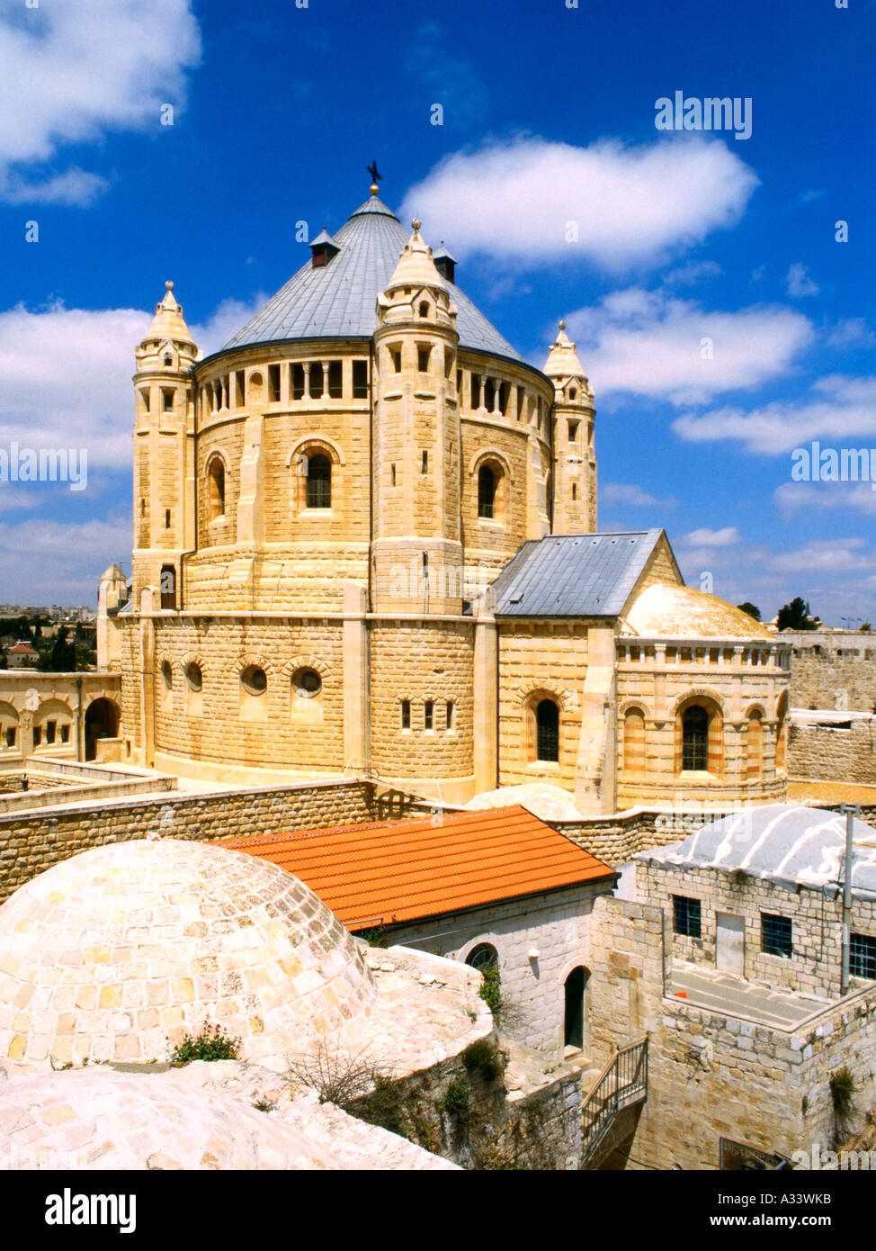 Dormition Abbey roof Mount Sion Jerusalem Israel Stock Photo - Alamy