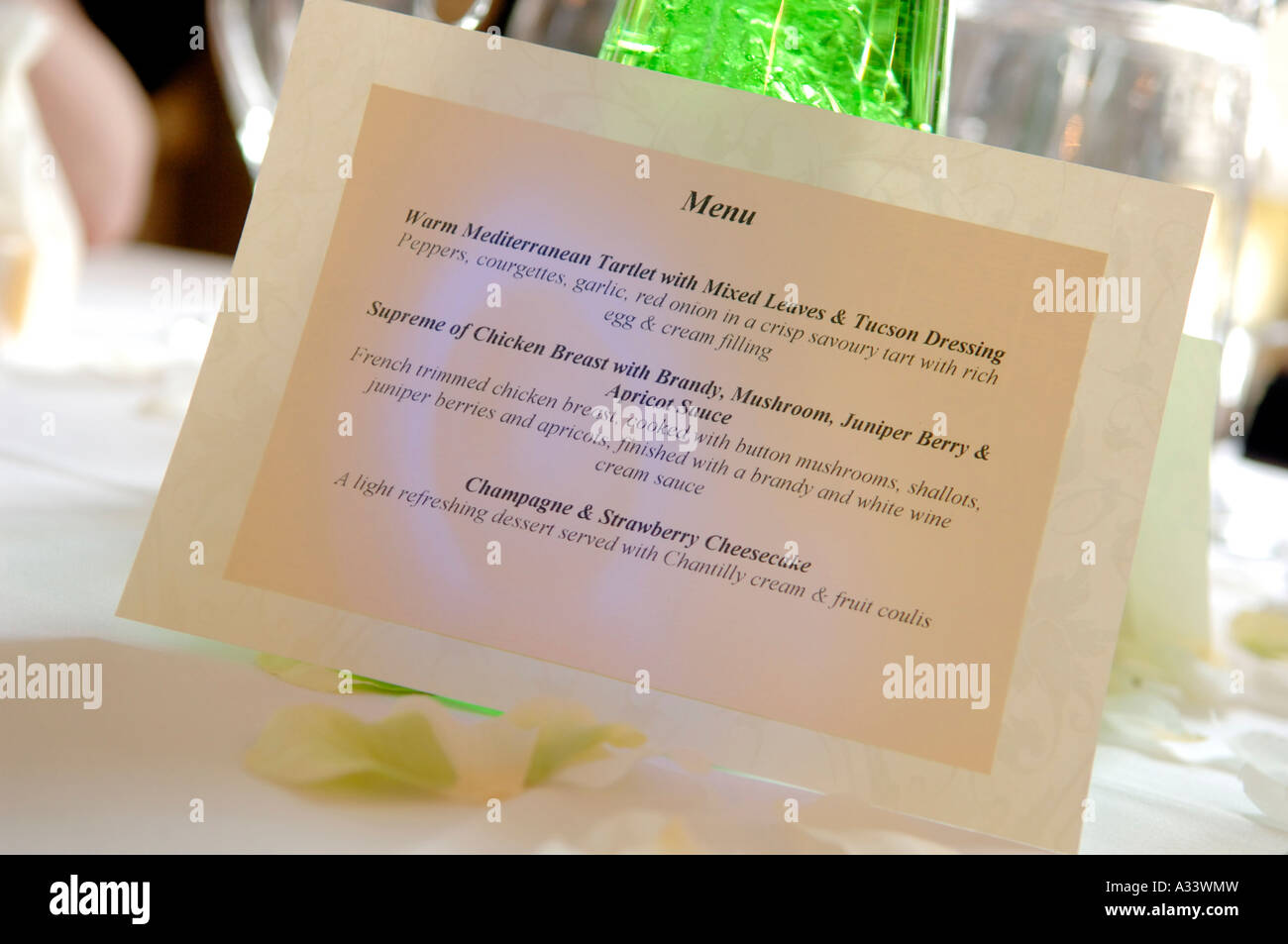 Reception menu hi-res stock photography and images - Alamy