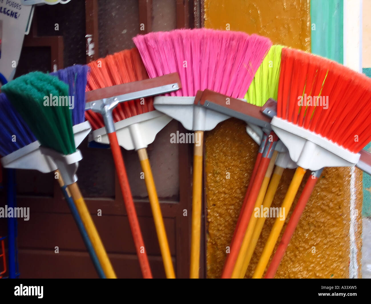 Colourful brooms hi-res stock photography and images - Alamy