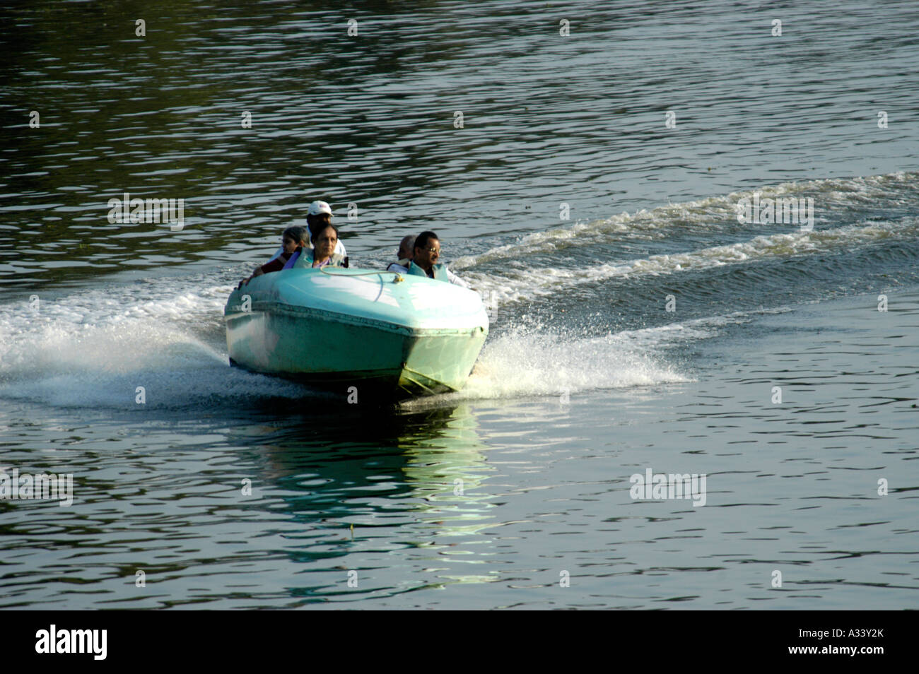 SPEED BOAT RIDING IN AKKULAM LAKE TRIVANDRUM Stock Photo - Alamy