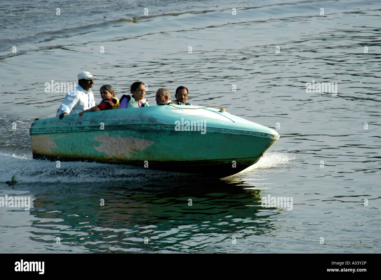 SPEED BOAT RIDING IN AKKULAM LAKE TRIVANDRUM Stock Photo - Alamy