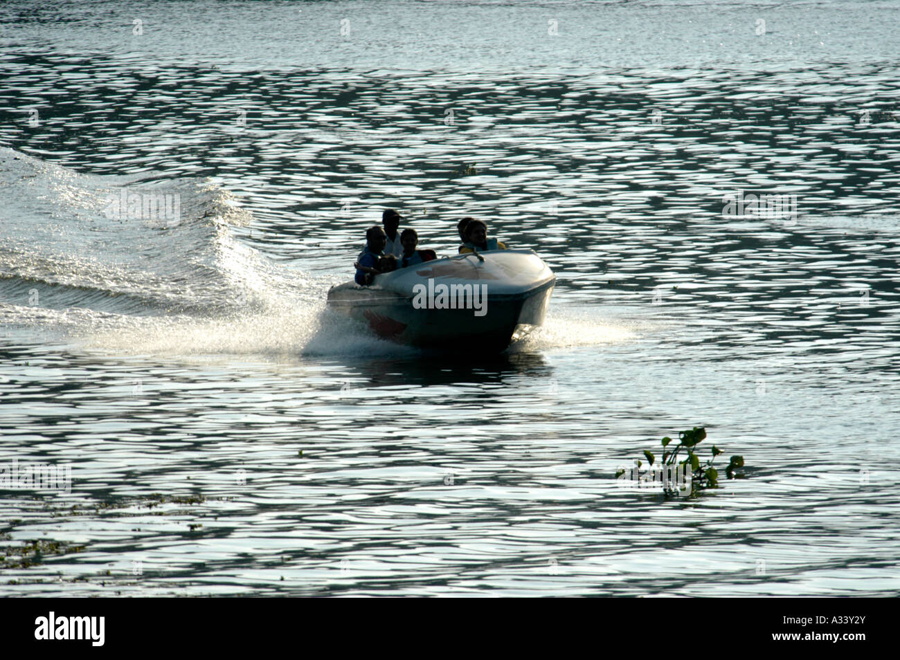 SPEED BOAT RIDING IN AKKULAM LAKE TRIVANDRUM Stock Photo - Alamy