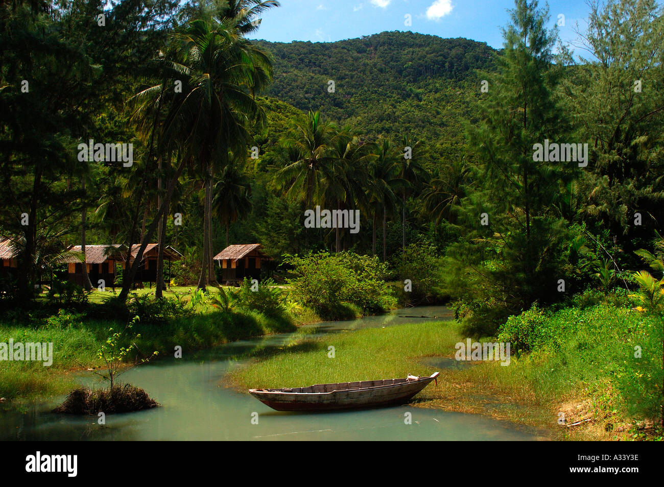 boat river Haad Khuad Bottle Beach Koh PhanGan island Thailand Stock ...