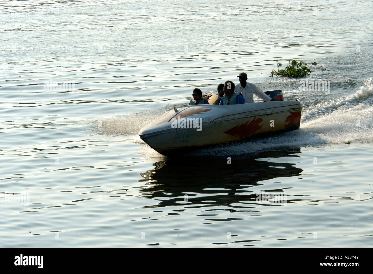 SPEED BOAT RIDING IN AKKULAM LAKE TRIVANDRUM Stock Photo - Alamy