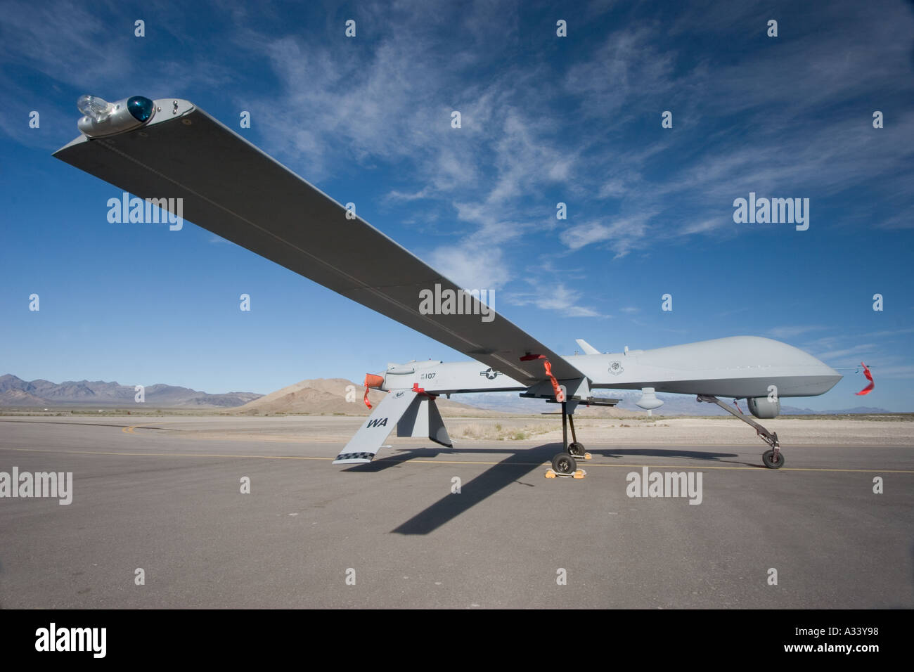 USAF Predator pilotless surveillance drone at Creech USAF base AFB ...