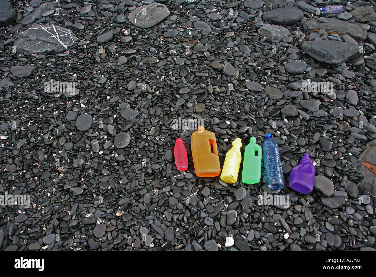 rainbow plastic bottles Stock Photo - Alamy