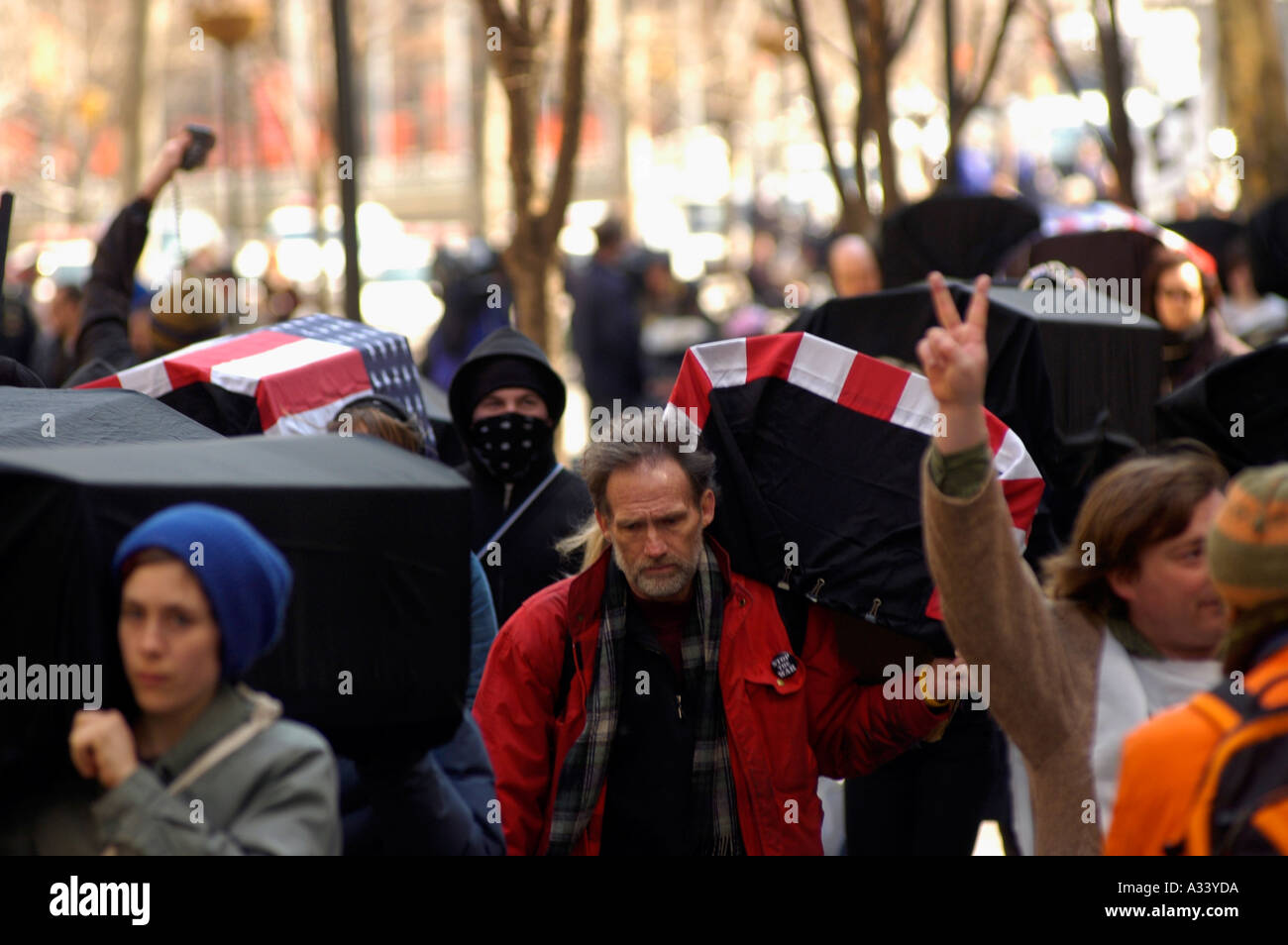 Several hundred members of the War Resisters League and their ...