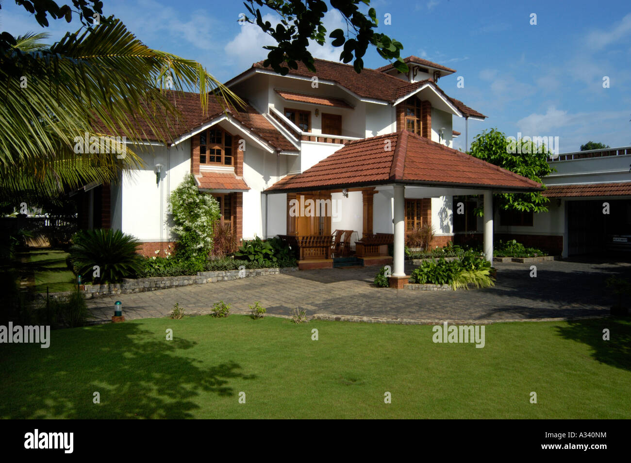 ARCHITECT DESIGNED HOUSE IN TRADITIONAL STYLE KOCHI Stock Photo - Alamy