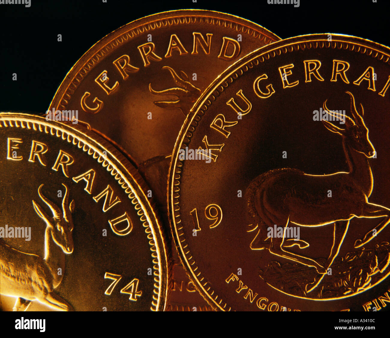 South African Krugerrand Gold Coins Stock Photo - Alamy