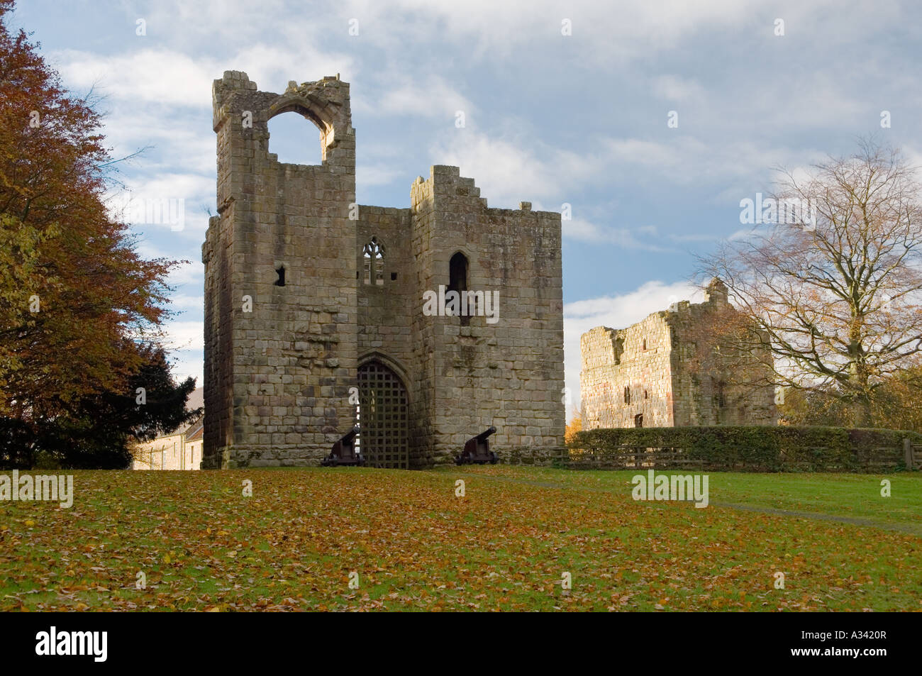 Medieval Etal Castle in the village of Etal, Northumberland, England Stock Photo - Alamy