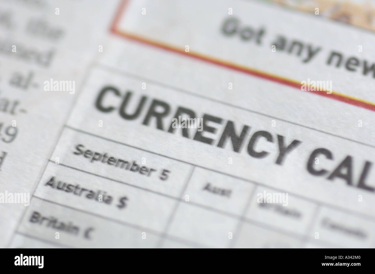 business newspaper with currency charts, blurred, zooming Stock Photo ...