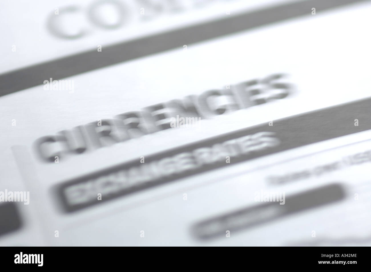 business newspaper with currency charts, blurred, zooming Stock Photo ...