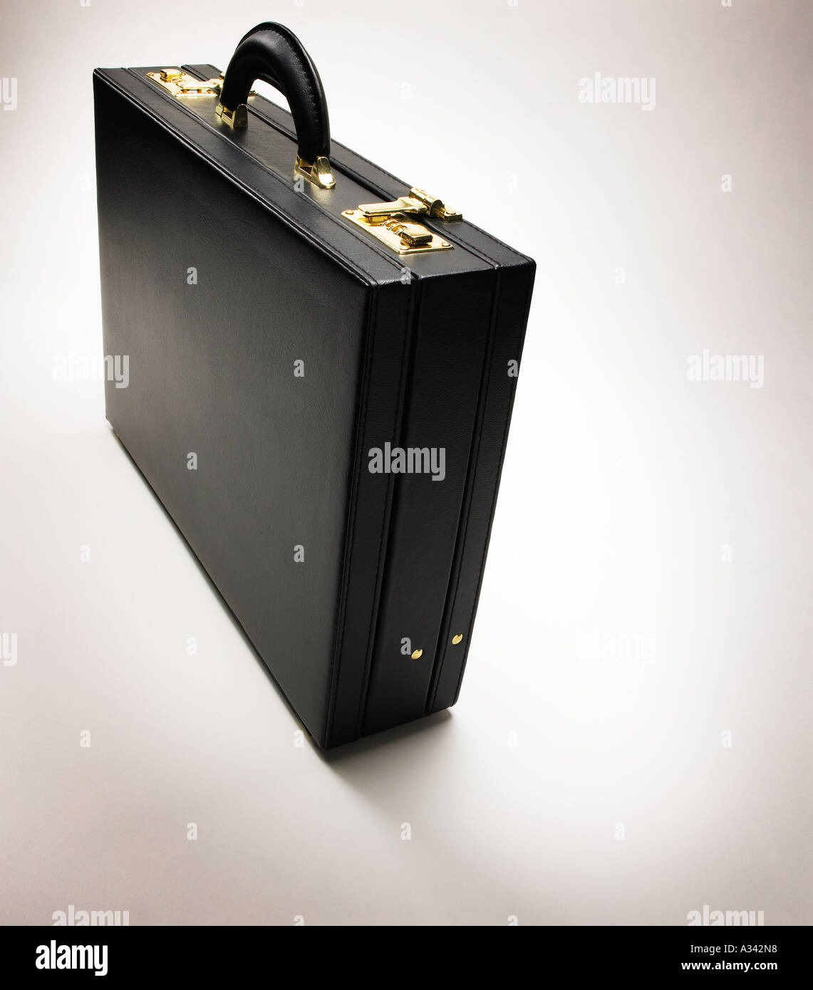 a black leather brief case Stock Photo - Alamy