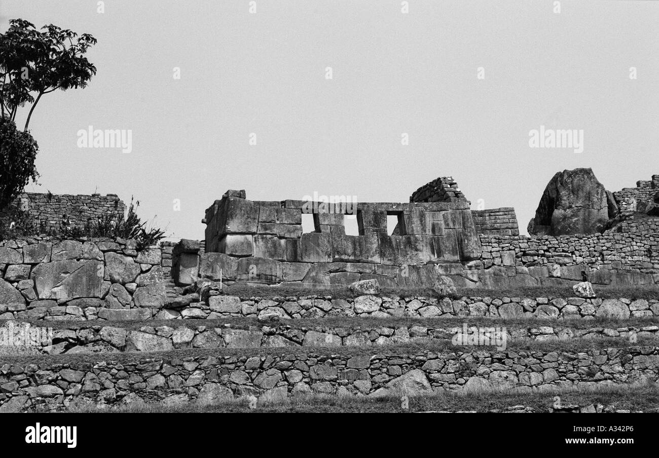 Machu Picchu buildings in Peru Stock Photo - Alamy