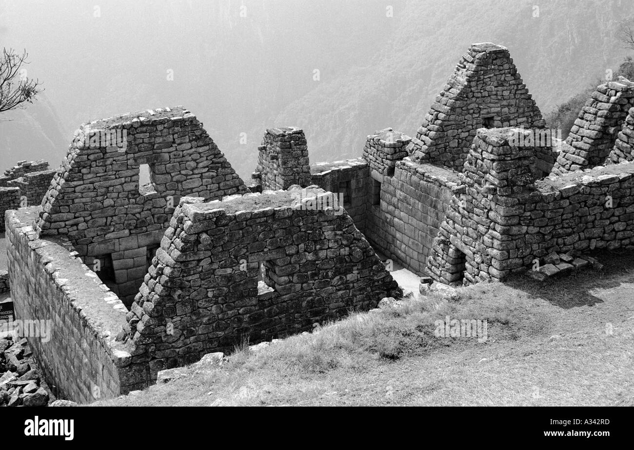 Machu Picchu buildings in Peru Stock Photo - Alamy
