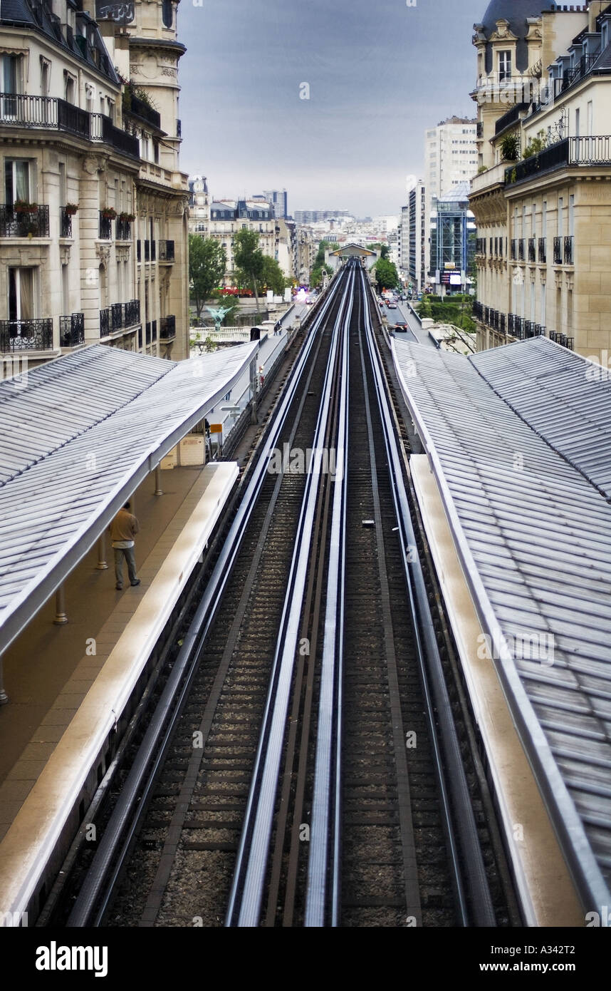 Two metro lines in Paris France Stock Photo - Alamy