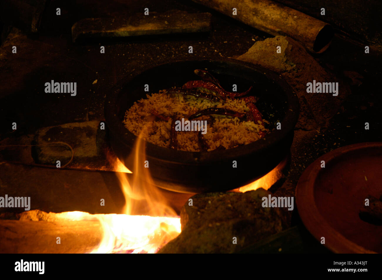 COOKING IN TRADITIONAL WAY IN KERALA HOUSE THRISSUR Stock Photo - Alamy