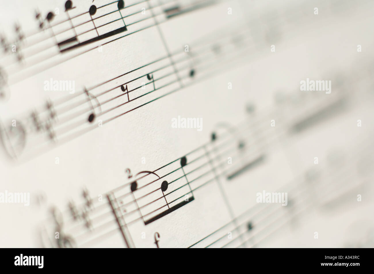 detailed photograph of musical notes on a page Stock Photo - Alamy
