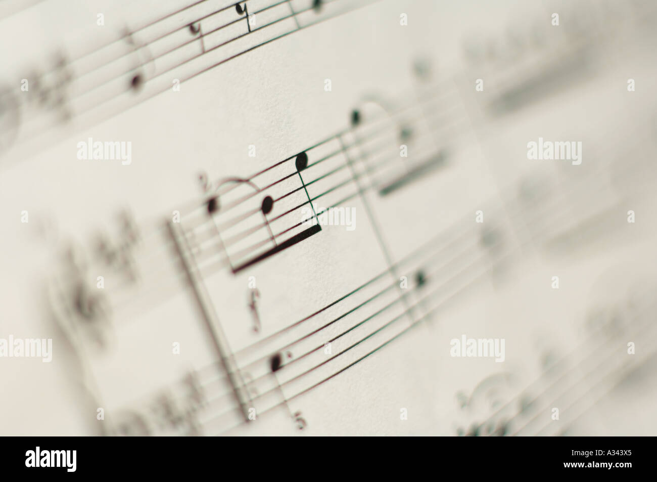 detailed photograph of musical notes on a page Stock Photo - Alamy