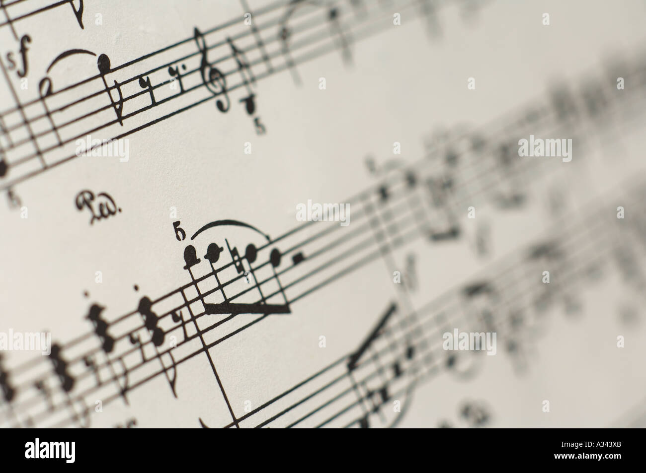 detailed photograph of musical notes on a page Stock Photo - Alamy