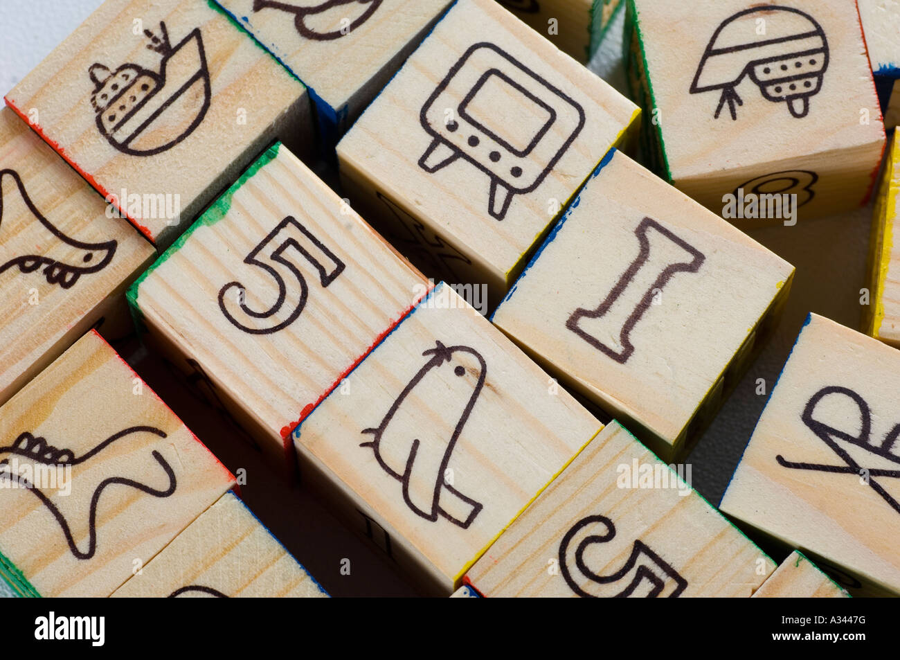 Close Up of children's Educational Cubes Stock Photo - Alamy