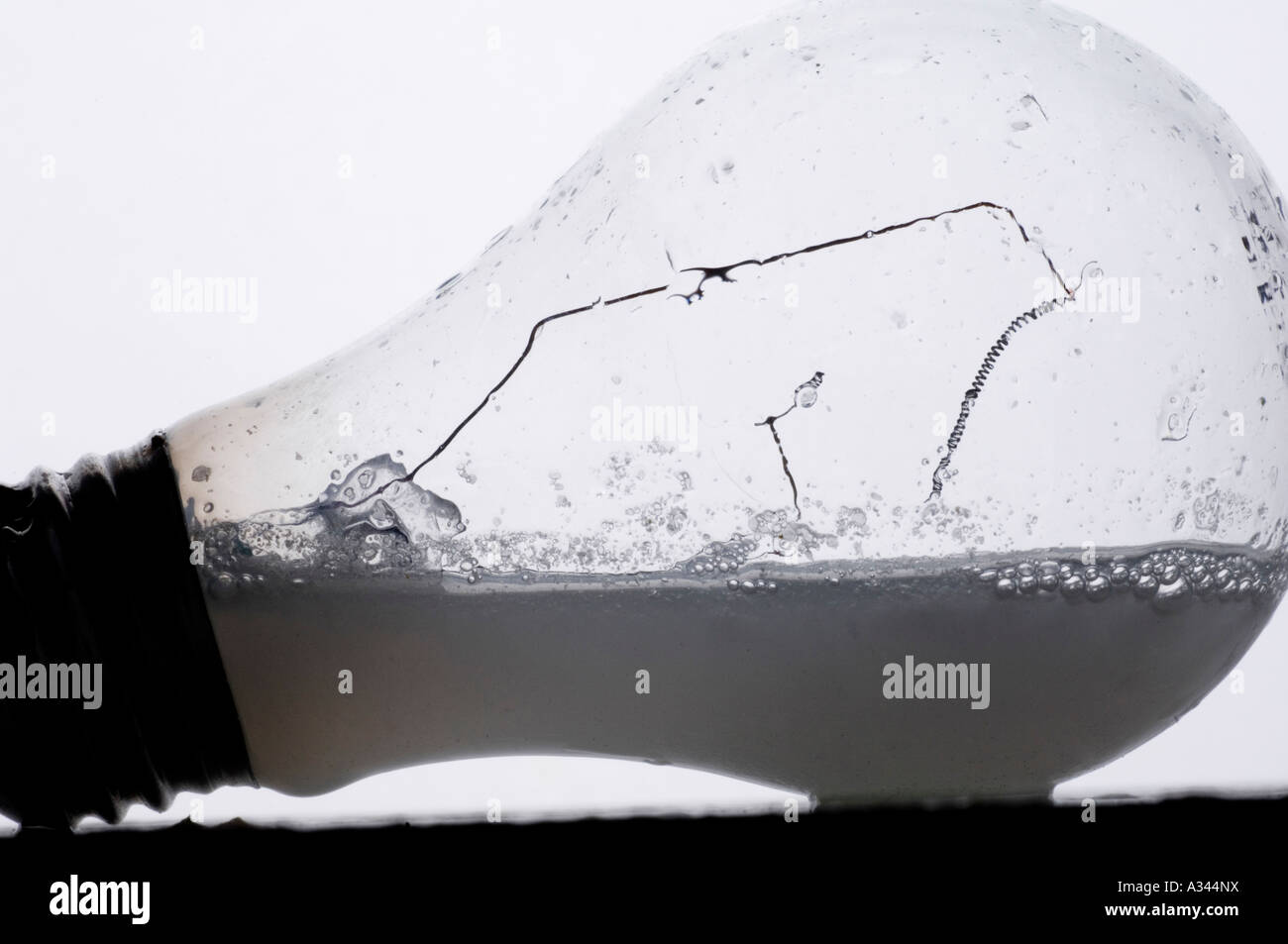 Light bulb filled with water on a white background Stock Photo - Alamy