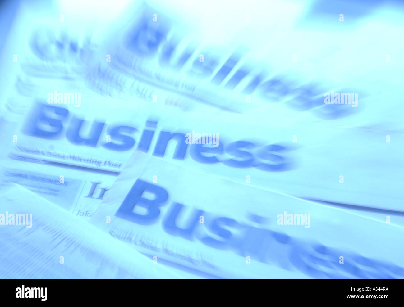 business newspaper, blurred , zooming Stock Photo - Alamy