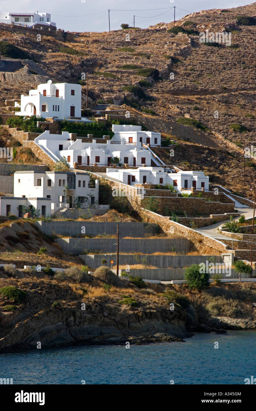 Greece Greek island of IOS from inter island ferry Stock Photo - Alamy