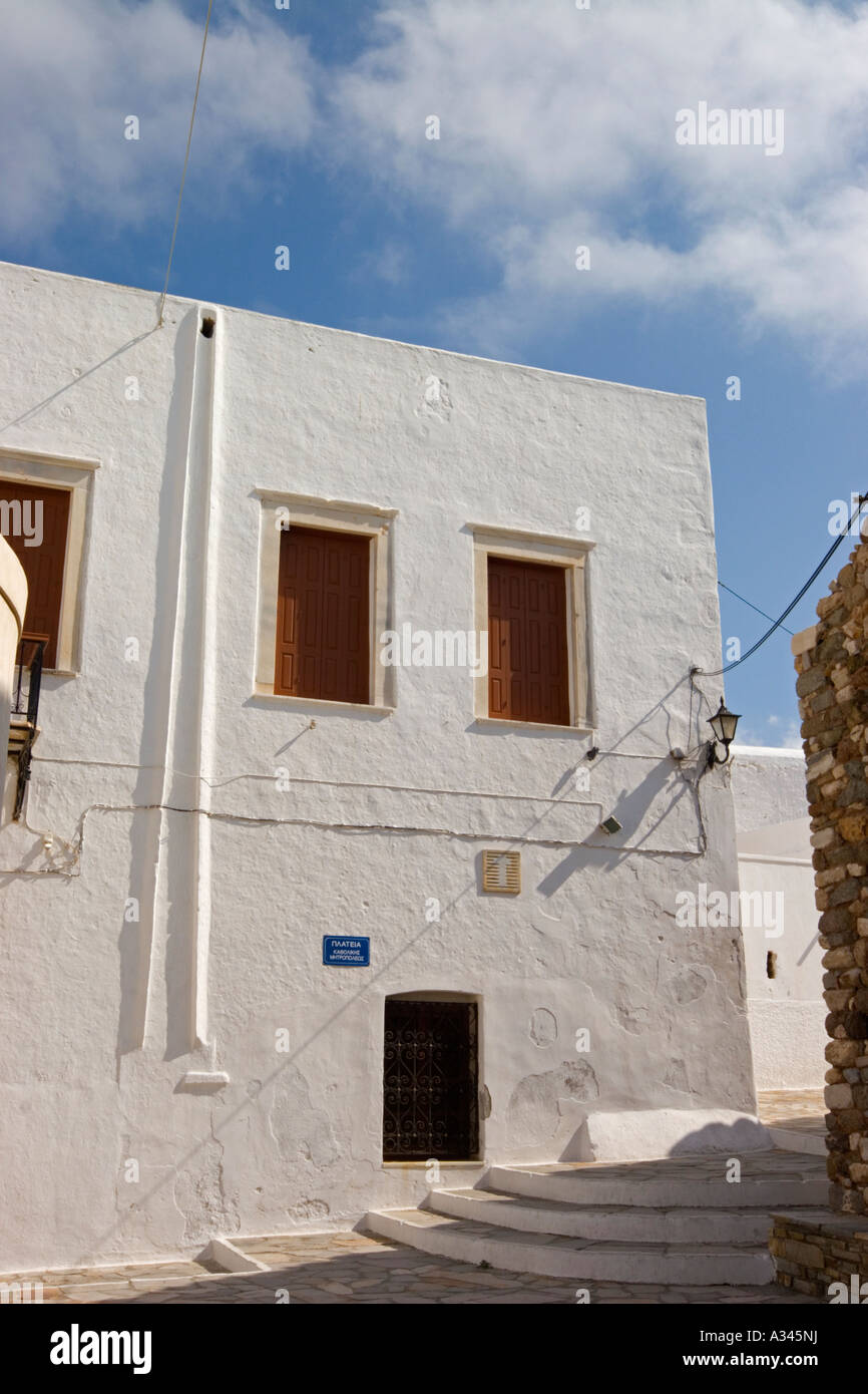Greece greek island of Naxos castle area with narrow streets and ...