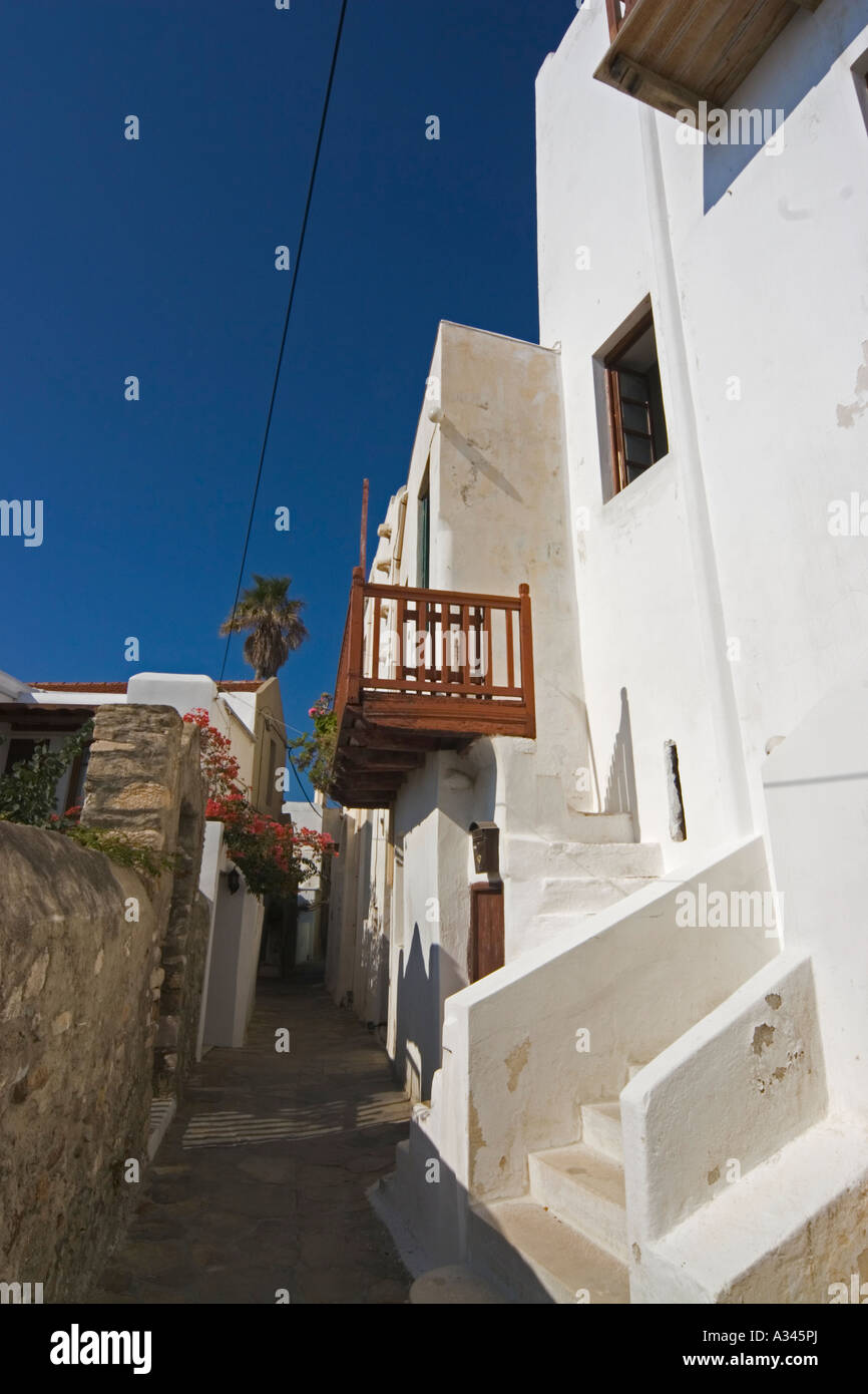 Greece greek island of Naxos castle area with narrow streets and ...