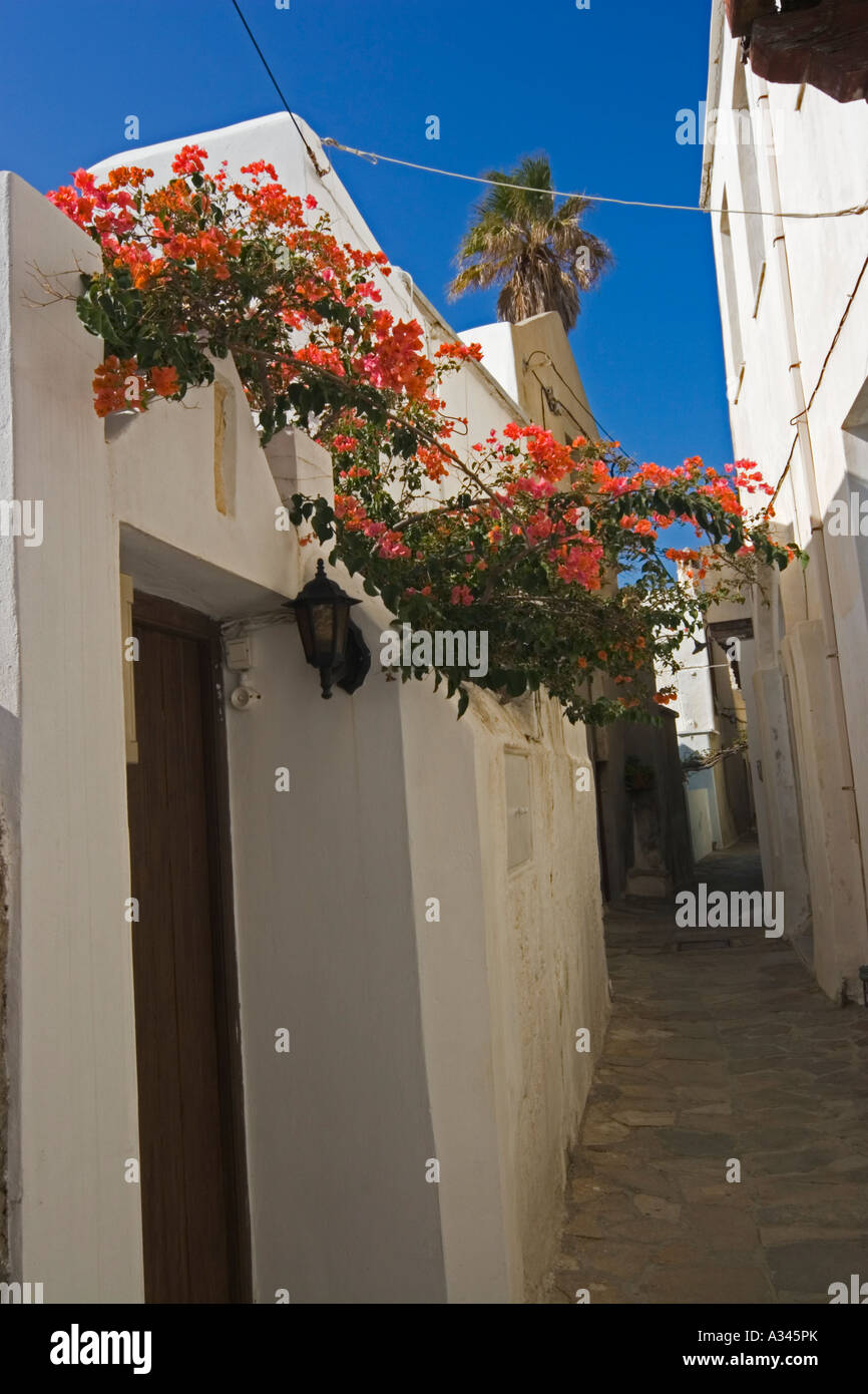 Greece greek island of Naxos castle area with narrow streets and ...