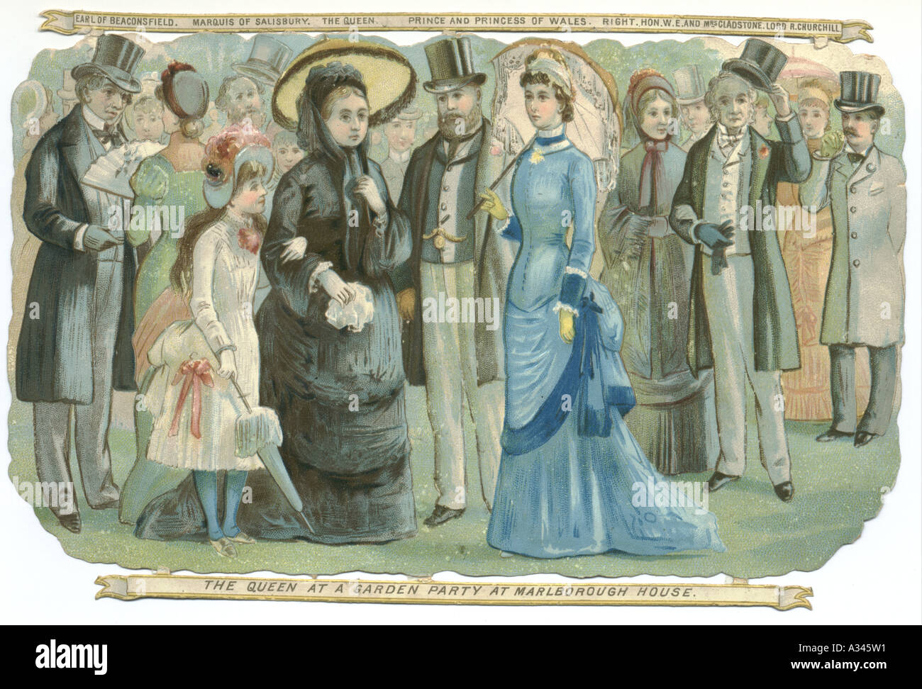 Queen Victoria at a Garden Party, Marlborough House, circa 1880 Stock ...