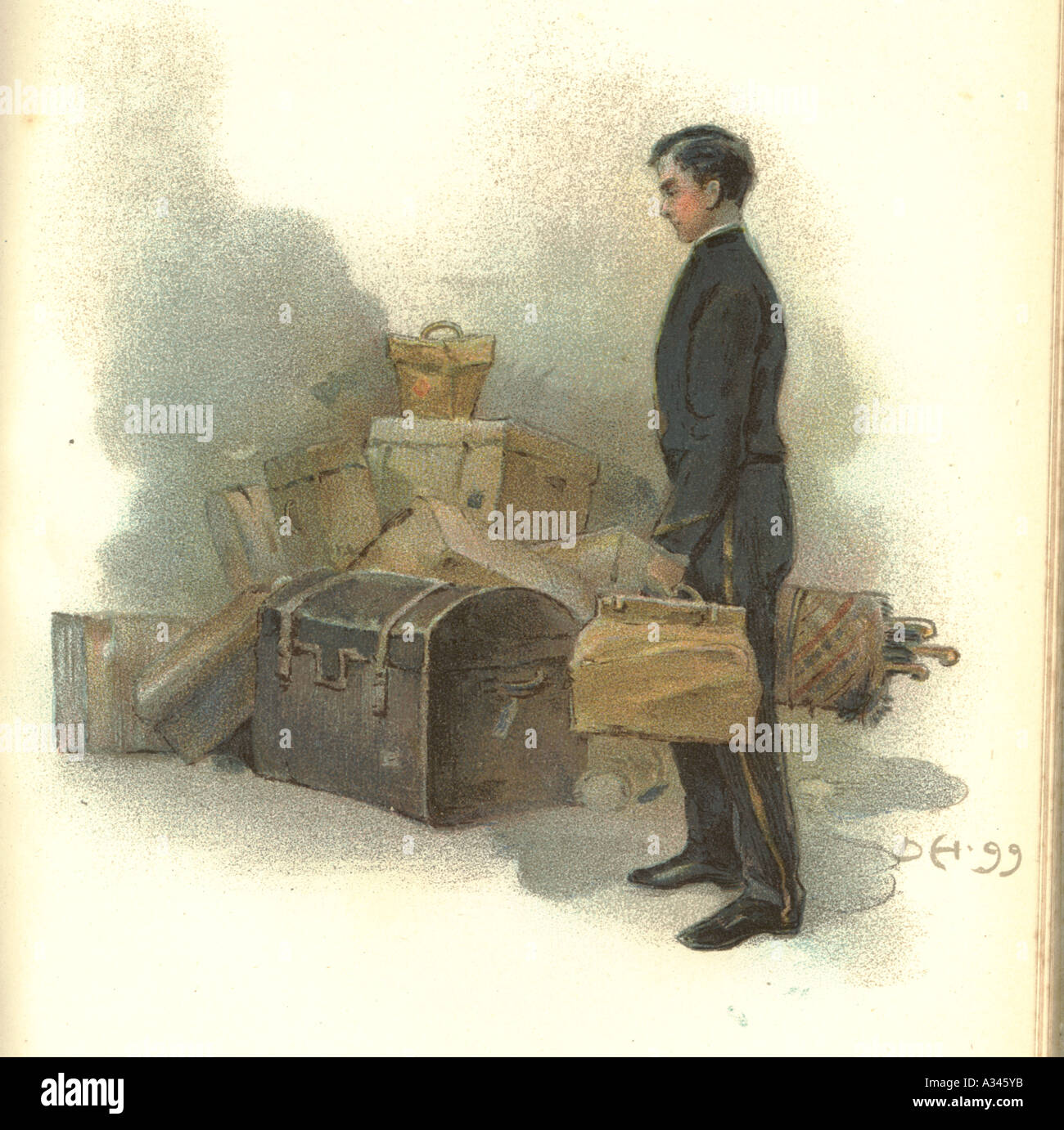 Hotel Porter 1899 by Dudley Hardy Stock Photo - Alamy