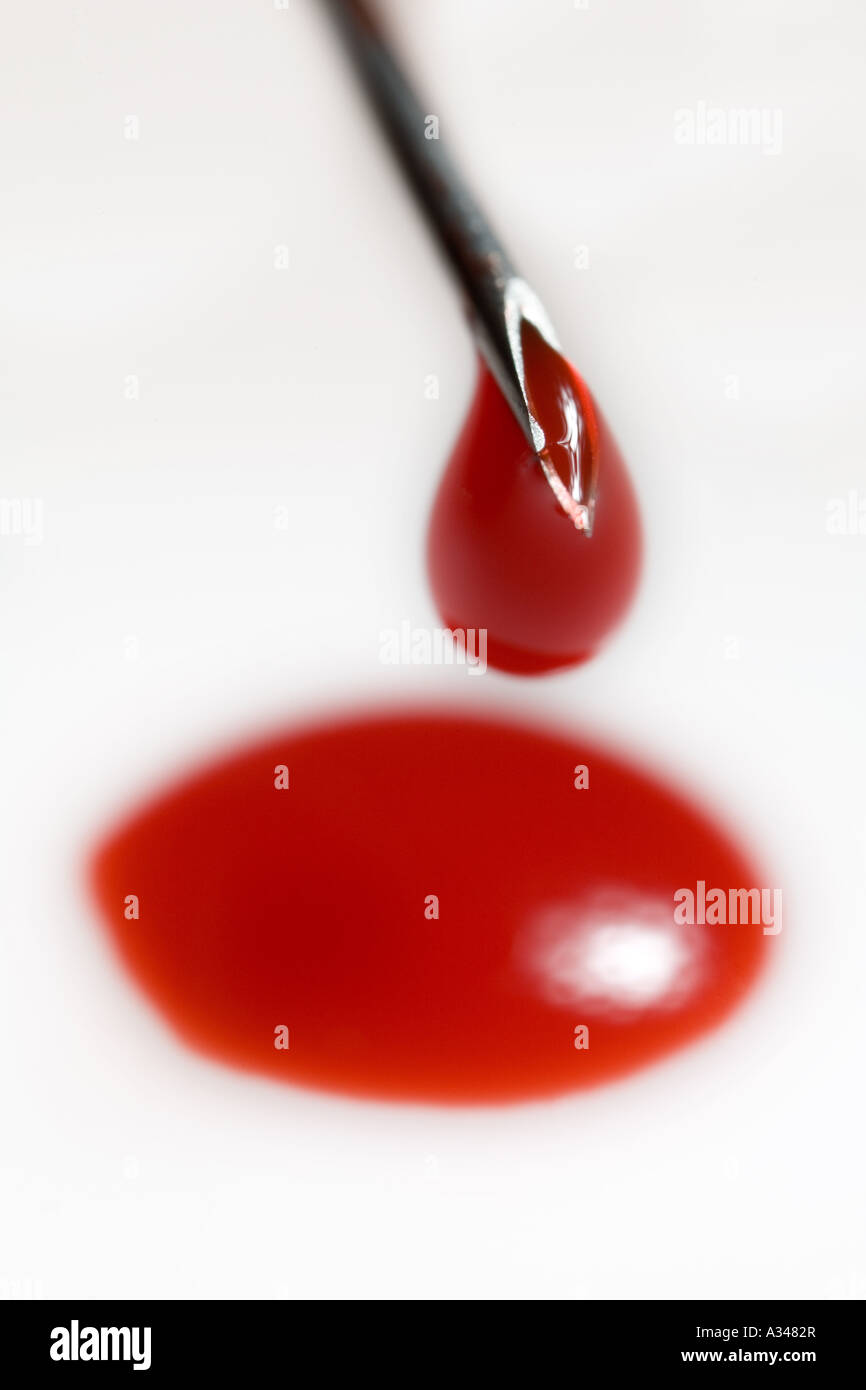 bloody needle (vertical Stock Photo - Alamy