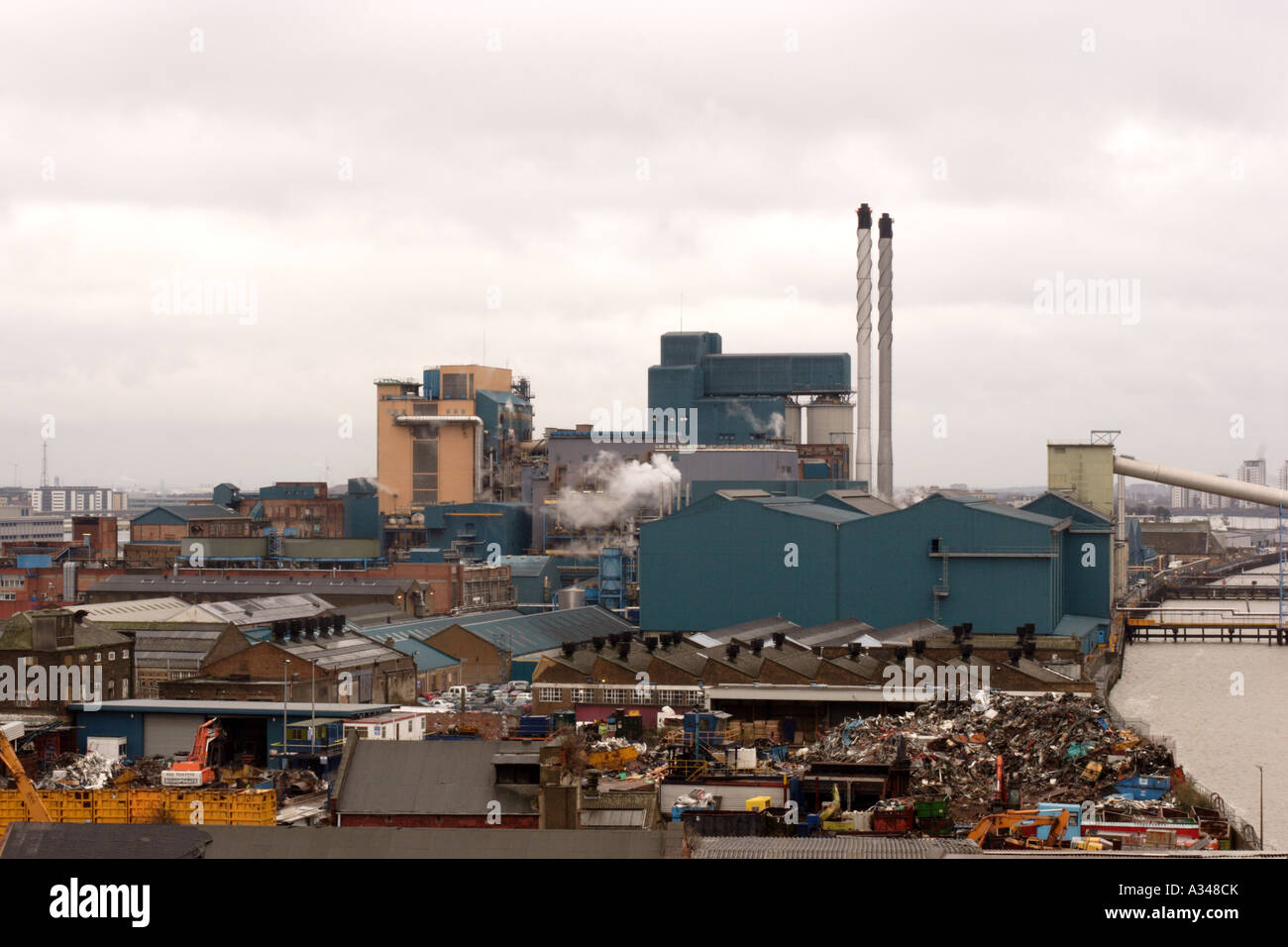factory and pollution in east London Stock Photo - Alamy