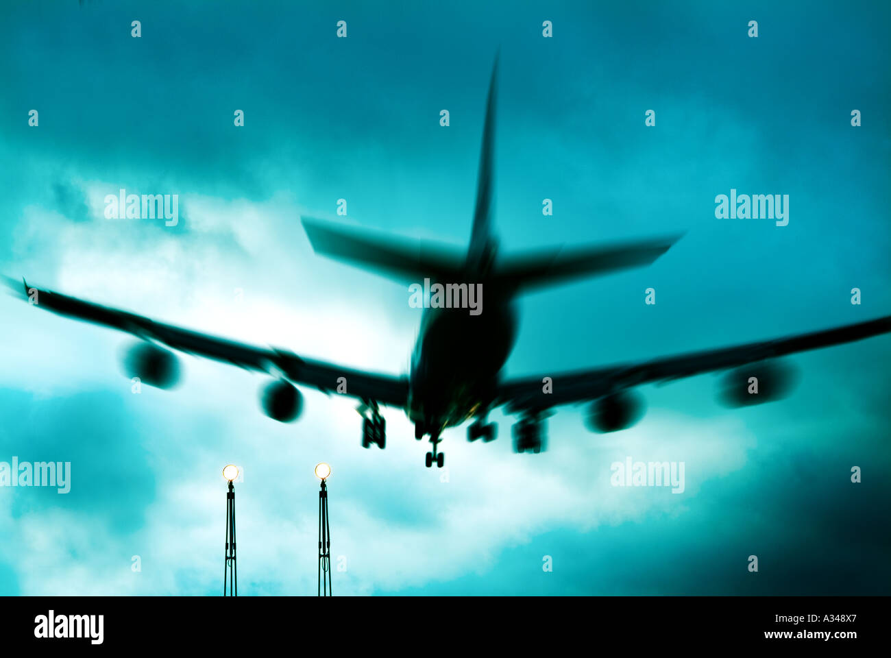 Boeing 747 landing Stock Photo - Alamy