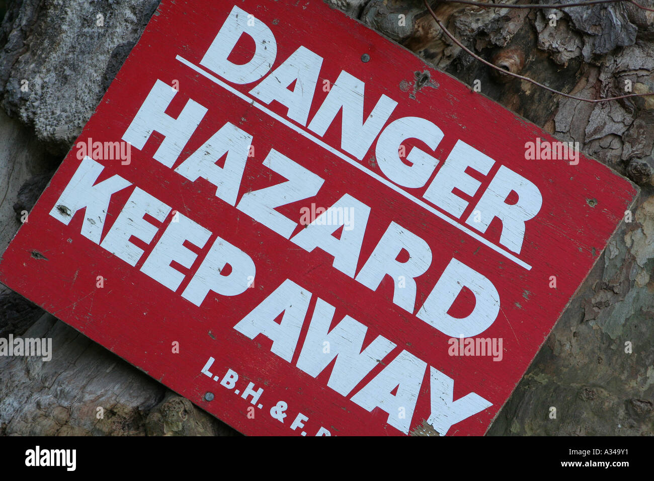 Danger Hazard Sign Stock Photo - Alamy