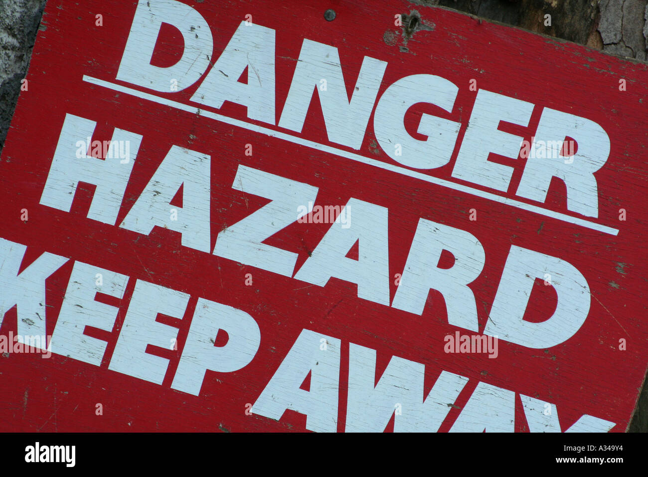 Danger Hazard Sign Stock Photo - Alamy