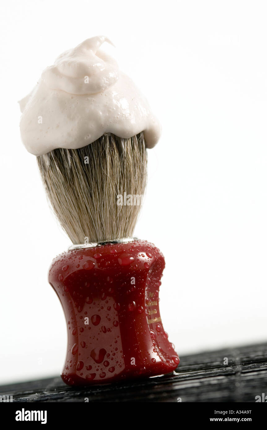 Shaving brush and cream Stock Photo - Alamy