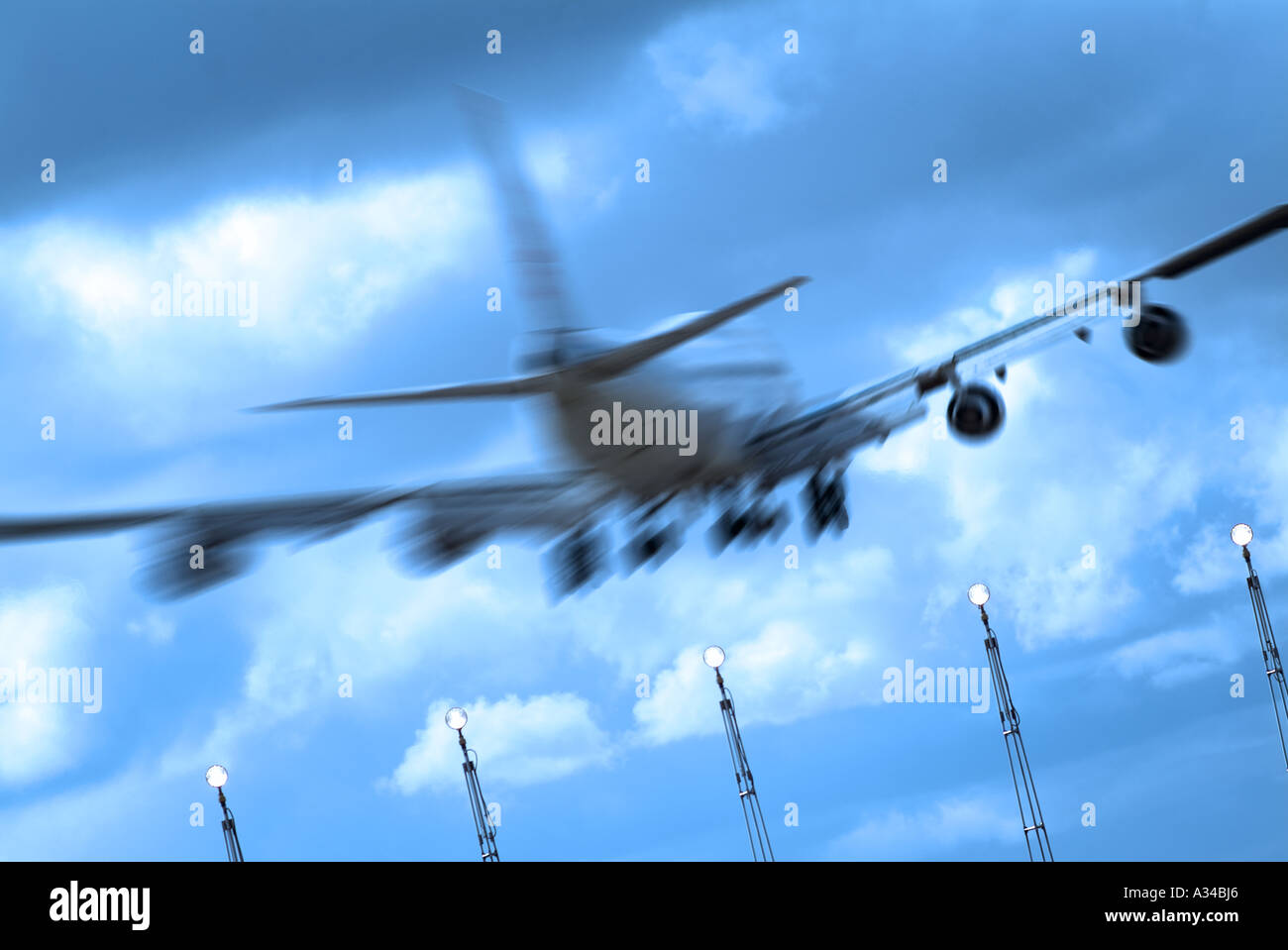 Boeing 747 landing Stock Photo - Alamy
