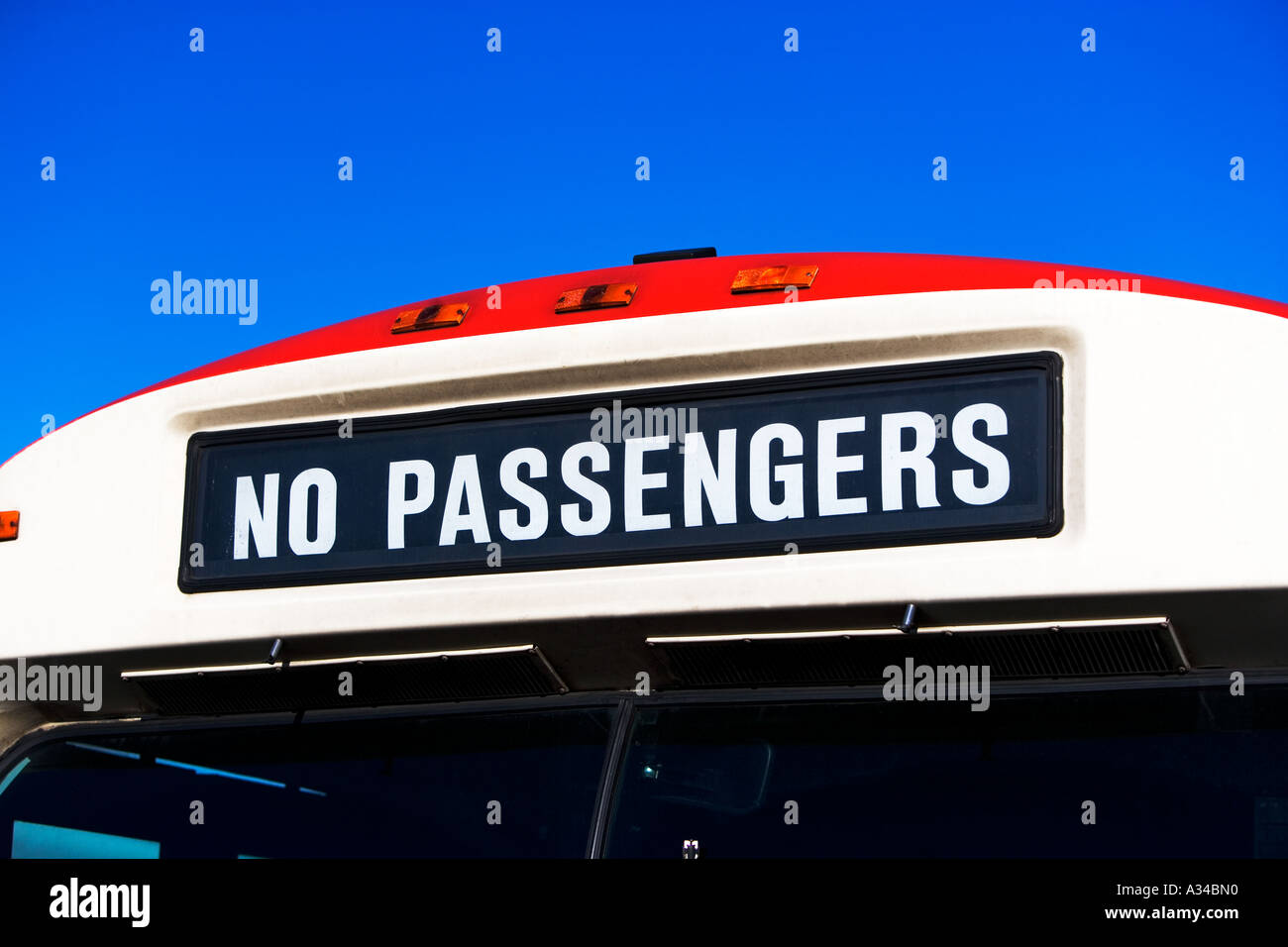 NO PASSENGERS BUS SIGN Stock Photo - Alamy