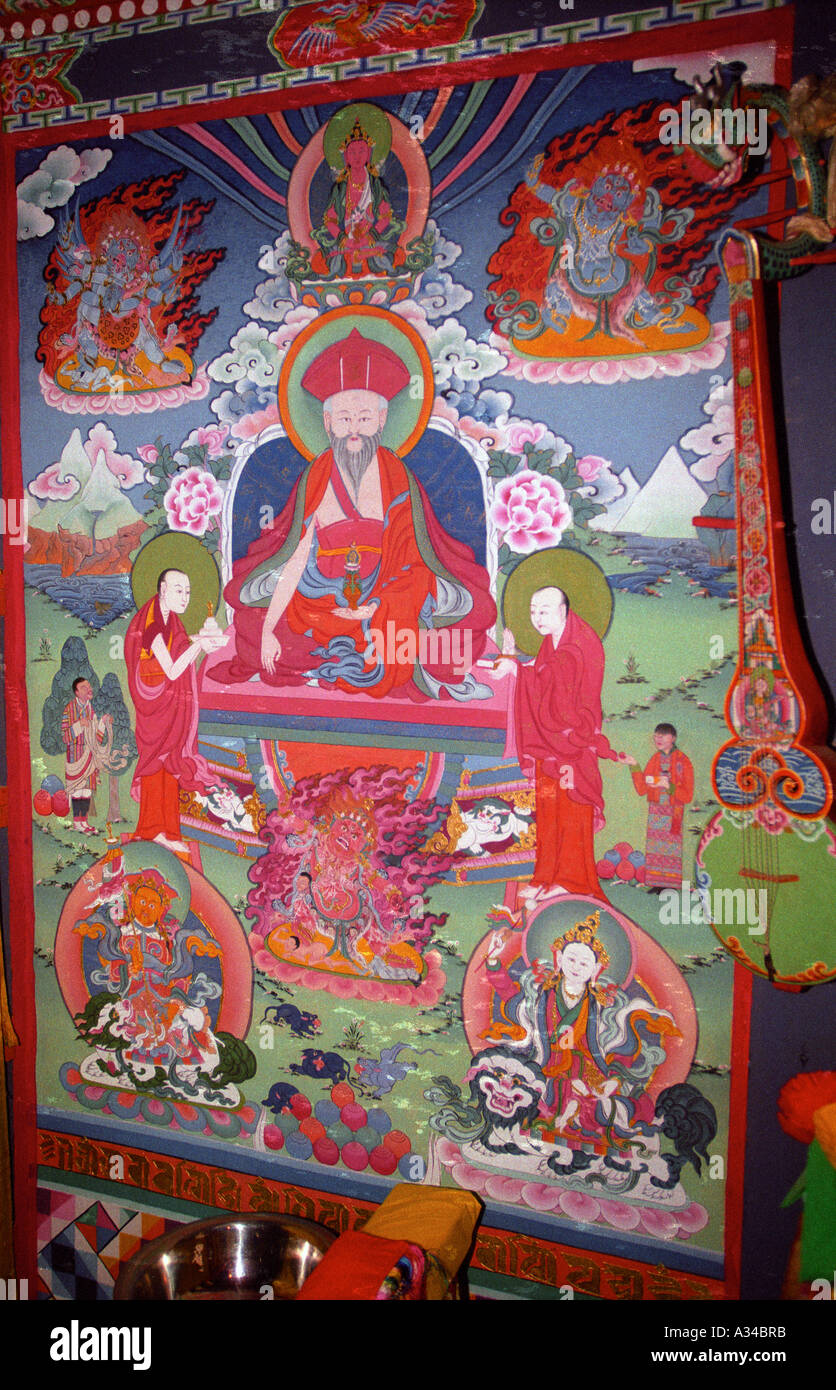 A painted relief in a buddhist temple in Penang, Malaysia Stock Photo ...